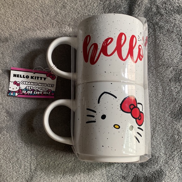 Hello Kitty | Dining | Hello Kitty Script Ceramic Mug Stack Set | Poshmark